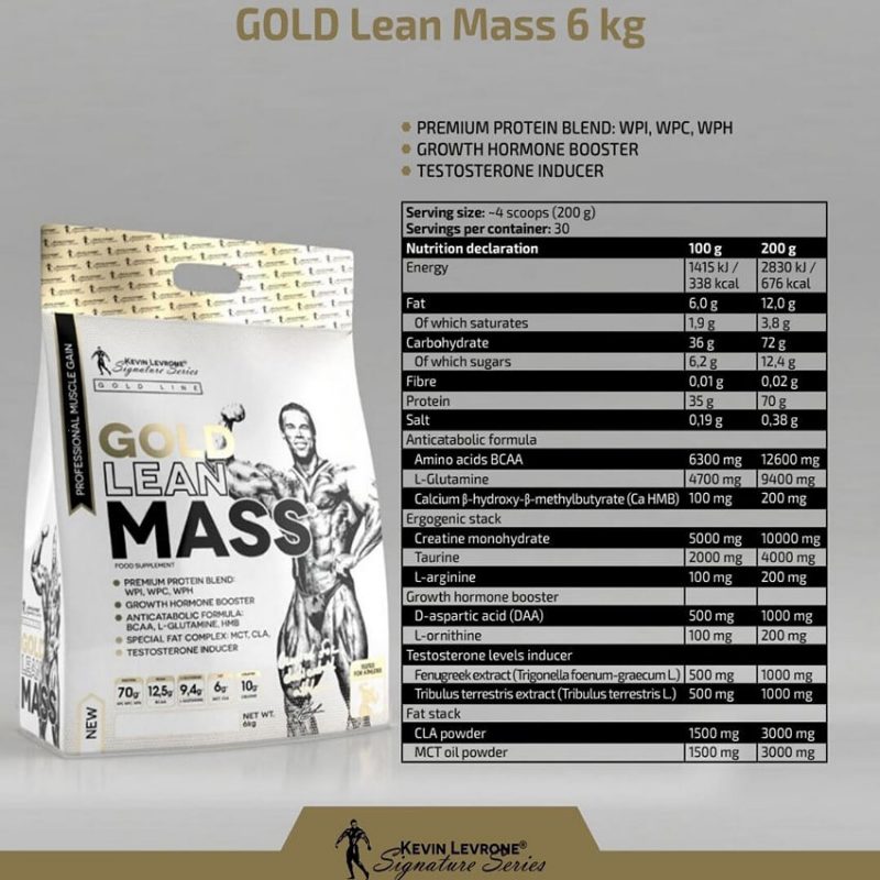 Kevin Levrone Gold Lean Mass 6kg - Tăng cân tăng cơ nạc toàn diện
